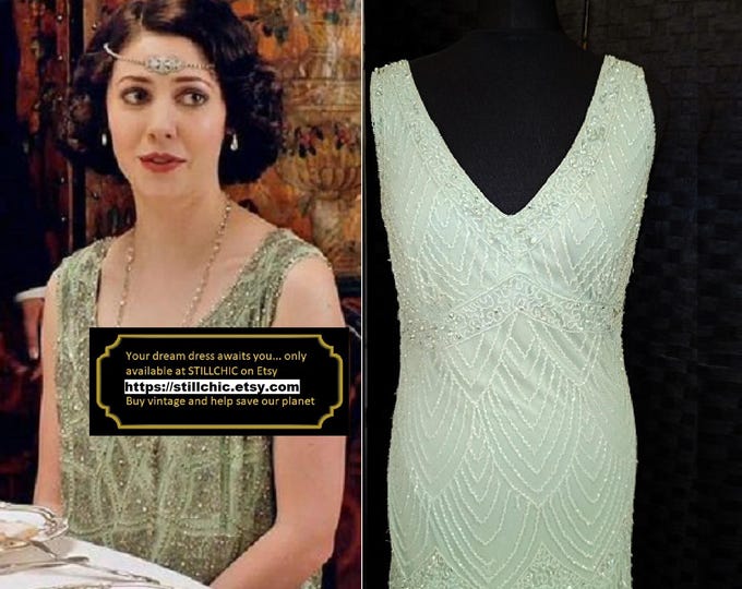 Flapper Dress Beaded Dress Rayon Dress Sequinned Dress Prom Dress ...