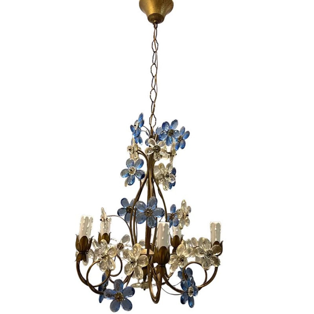 Vintage Murano Light Fixture, Flower Chandelier, Italian Murano Light ...