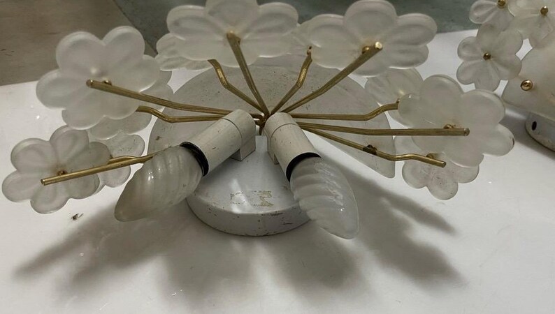 Reserved for Stephanie Vintage Murano Glass Flower Sconces: Italian Mid ...