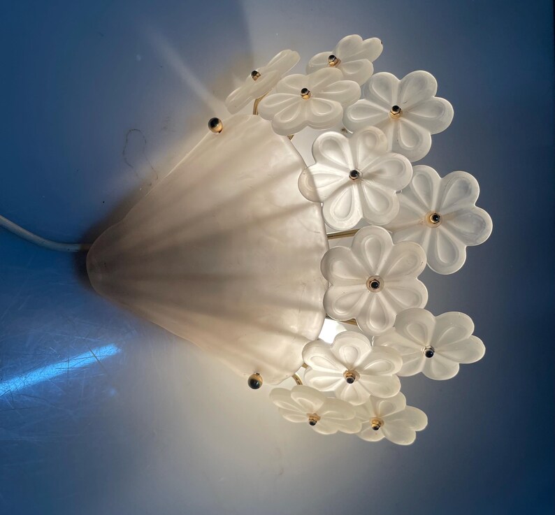 Reserved for Stephanie Vintage Murano Glass Flower Sconces: Italian Mid ...