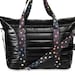 Personalized Black Puffer With Shadow Star Strap Tote Weekender Bag ...