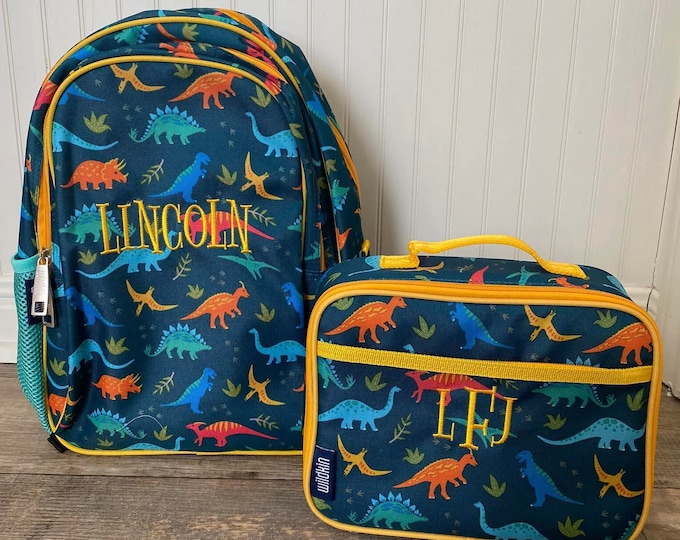 Wildkin Jurassic Dinosaurs Backpack Lunchbox Set, Monogram Backpack ...