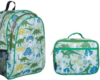 Wildkin Jurassic Dinosaurs Backpack Lunchbox Set, Monogram Backpack ...