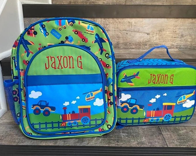 Stephen Joseph Classic Transportation Backpack Lunchbox Set - Etsy