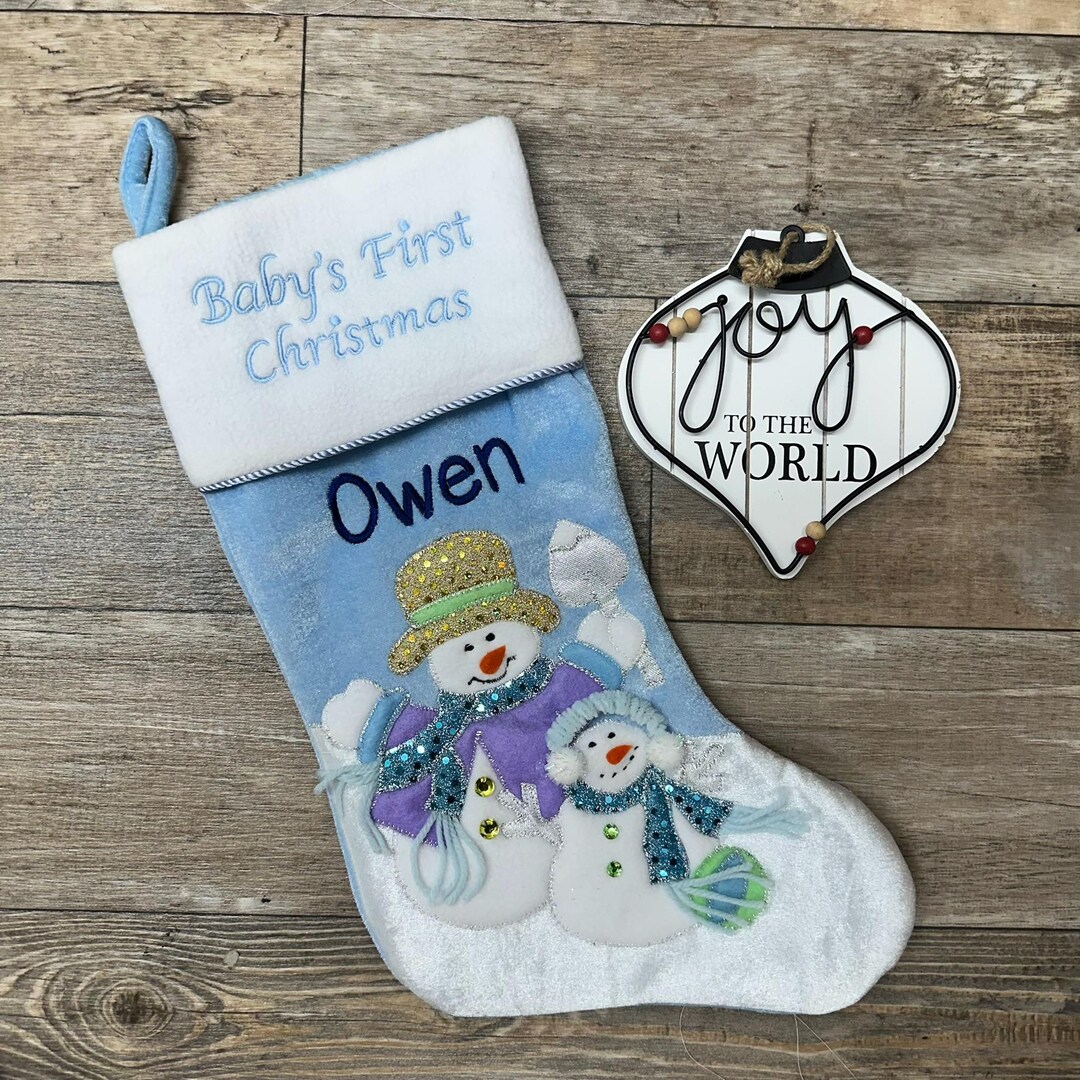 Personalize Baby's First Christmas Stocking, Embroider Stocking, First ...