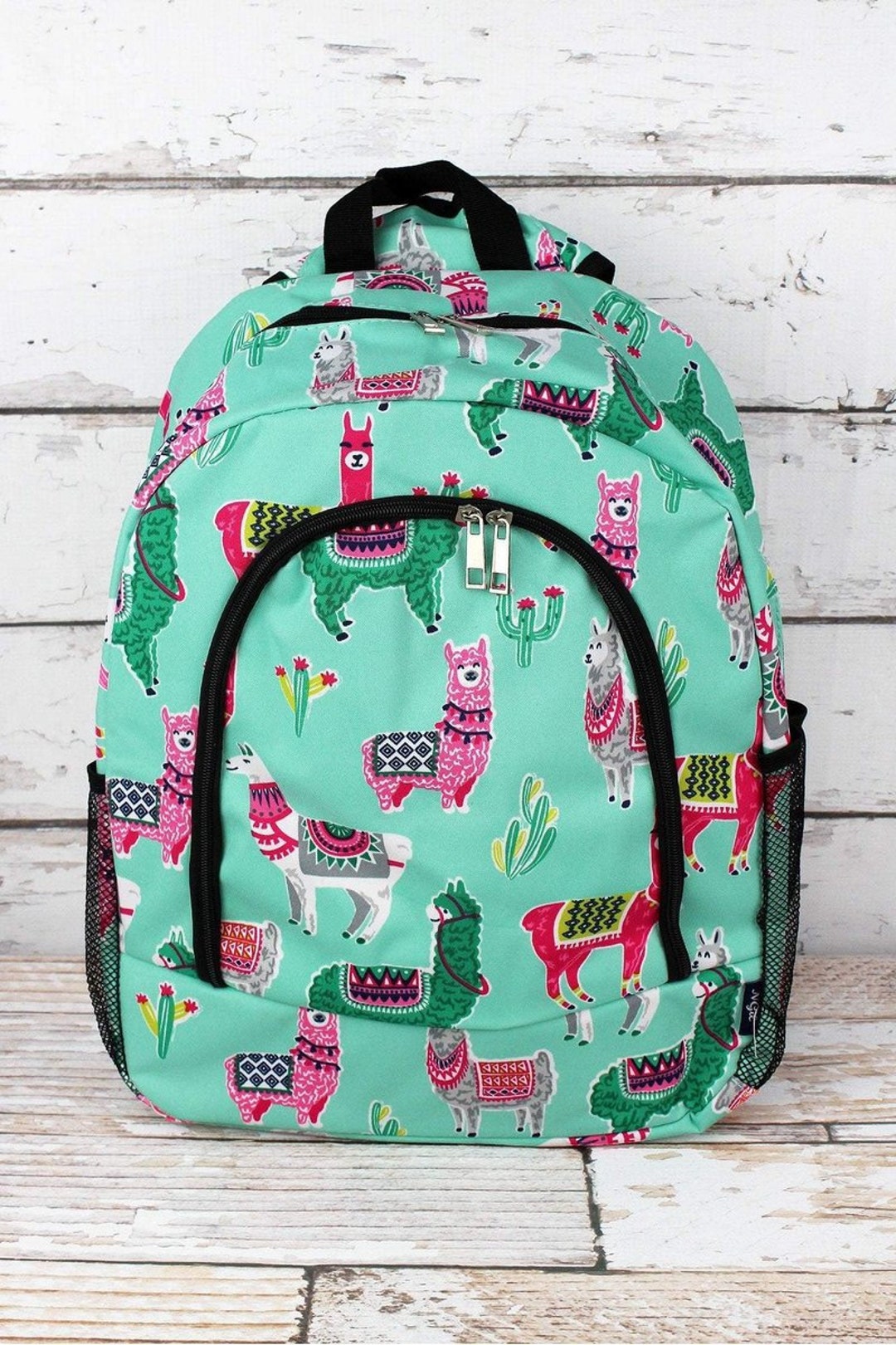 Embroidered NGIL Teal Llama Backpack, Personalized Pink Llama Lunchbox ...