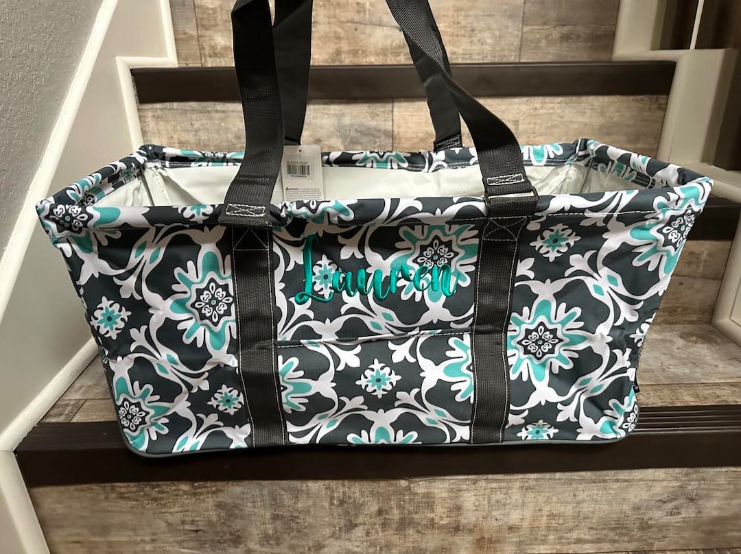 Monogrammed Collapsible Utility Tote, Collapsible Tote, Tailgate Tote ...