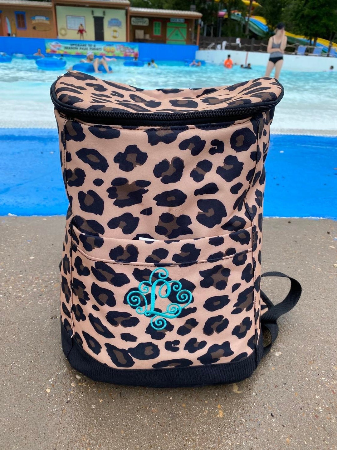 Monogrammed Leopard Backpack Cooler, Personalized Backpack Cooler ...