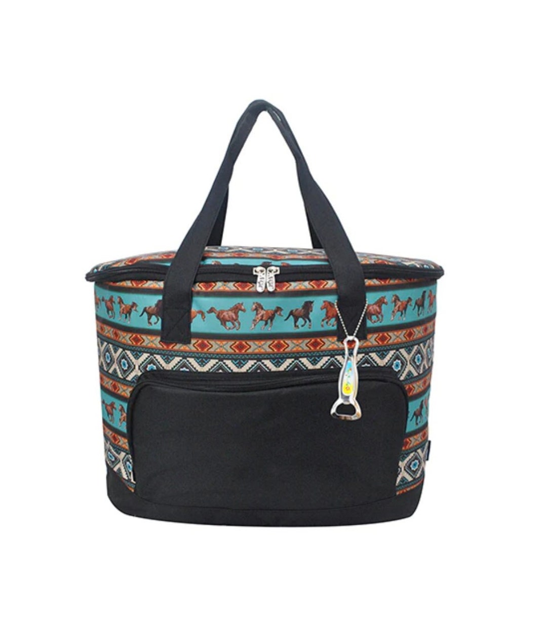 Monogrammed Western Bronco Cooler Bag, Personalized Horse Rodeo Cooler ...