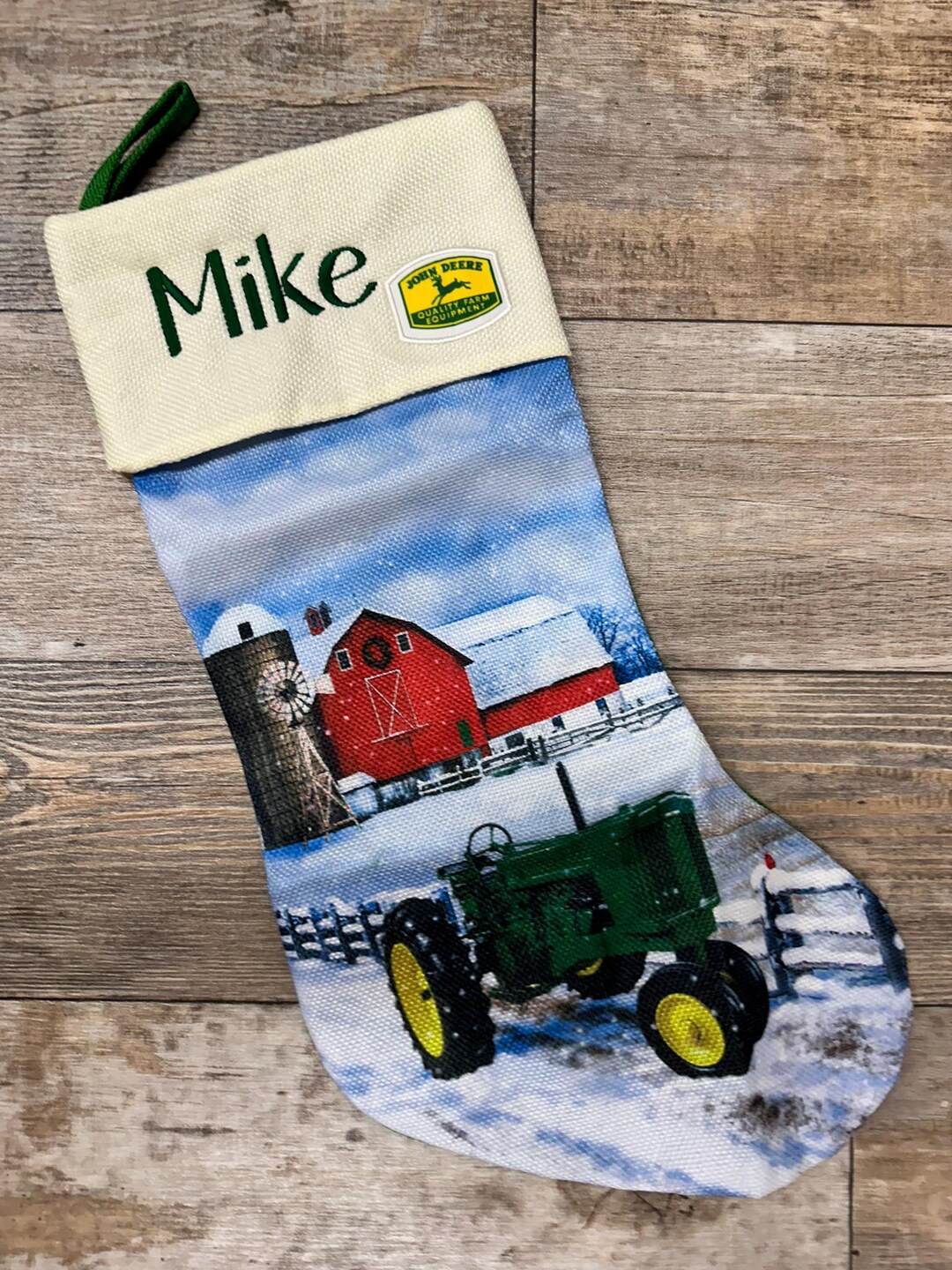 Personalized Embroidered Tractor Farm Christmas Stocking - Etsy