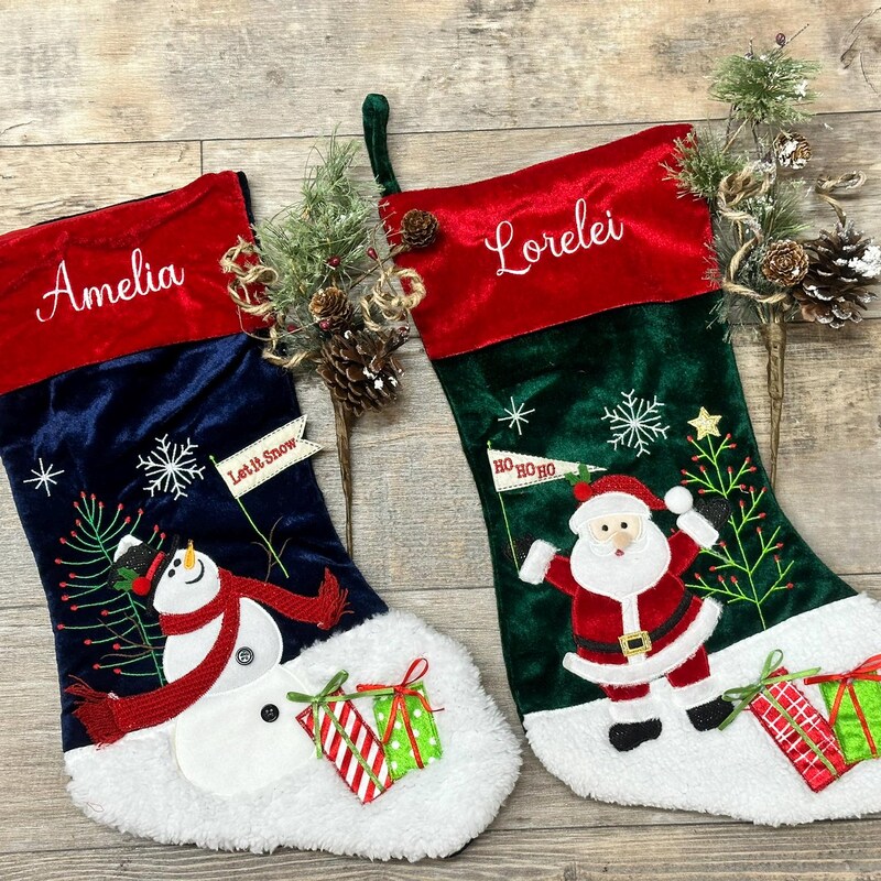 Christmas Stocking Applique - Etsy