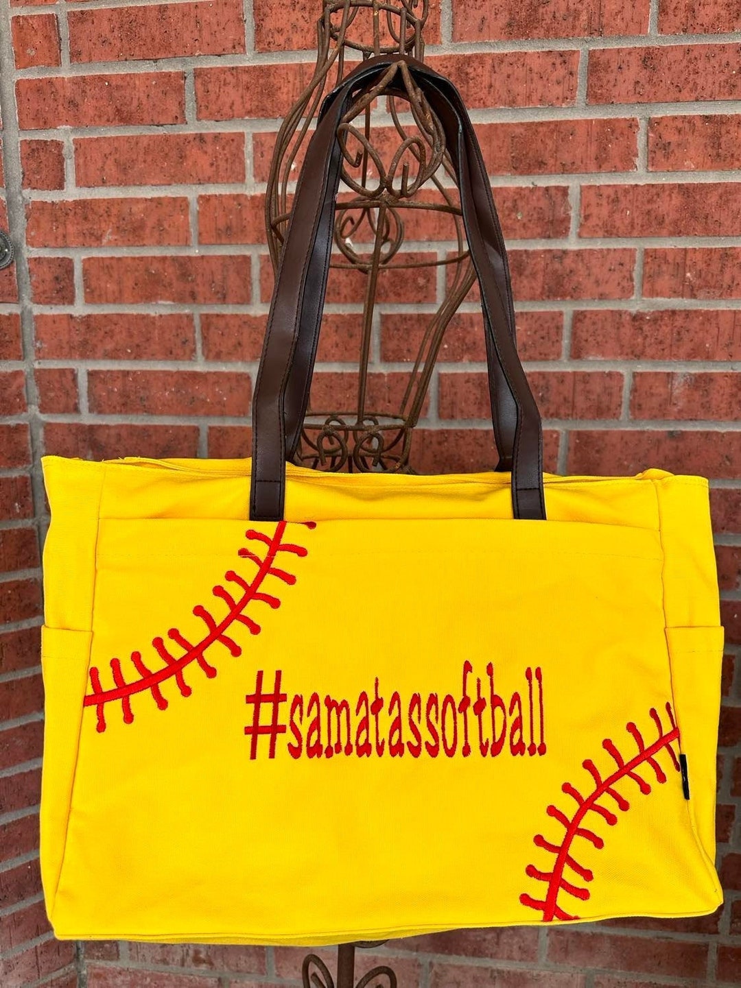 Embroider Softball Tote Bag, Softball Mom Tote, Softball Bag ...