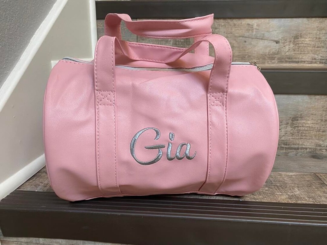 Embroidered Pink Dancer Duffle Bag, Dance Gift, Girls Dance Duffle ...