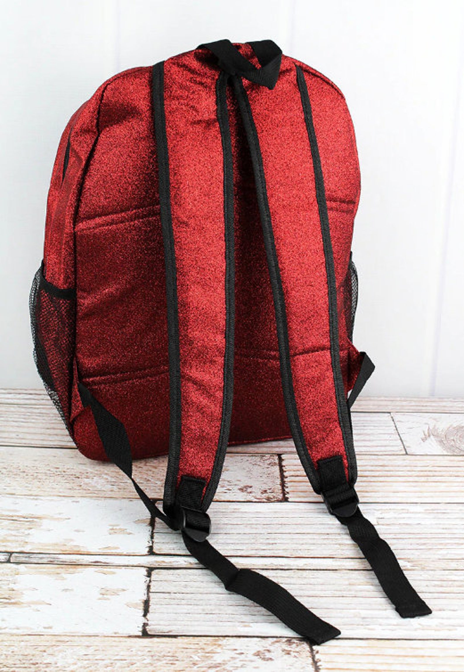 Red Glitter Backpack Monogram Red Glitter Backpack - Etsy