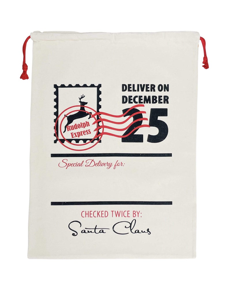 Personalized Santa Sack, Canvas Christmas Tote - Etsy