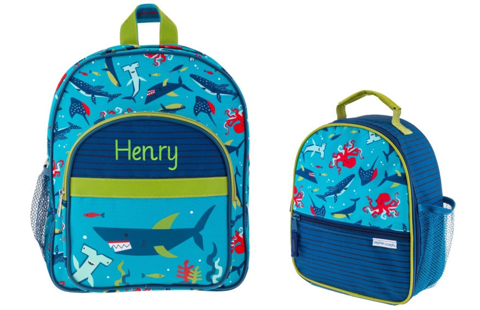 Stephen Joseph Classic Print Shark Backpack Set Personalize | Etsy