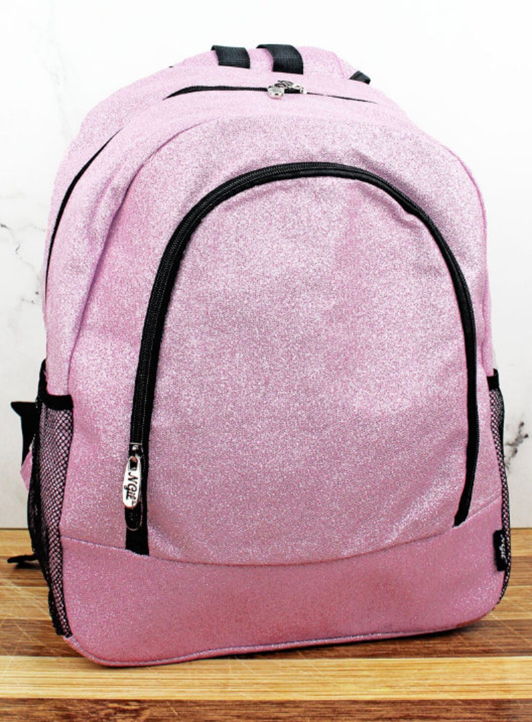 Large Pink Glitter Backpack Monogram Pink Glitter Backpack - Etsy