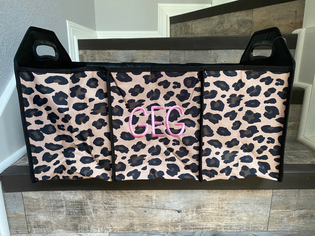 Personalized Leopard Trunk Organizer, Mothers Day Gift, Womens Birthday ...