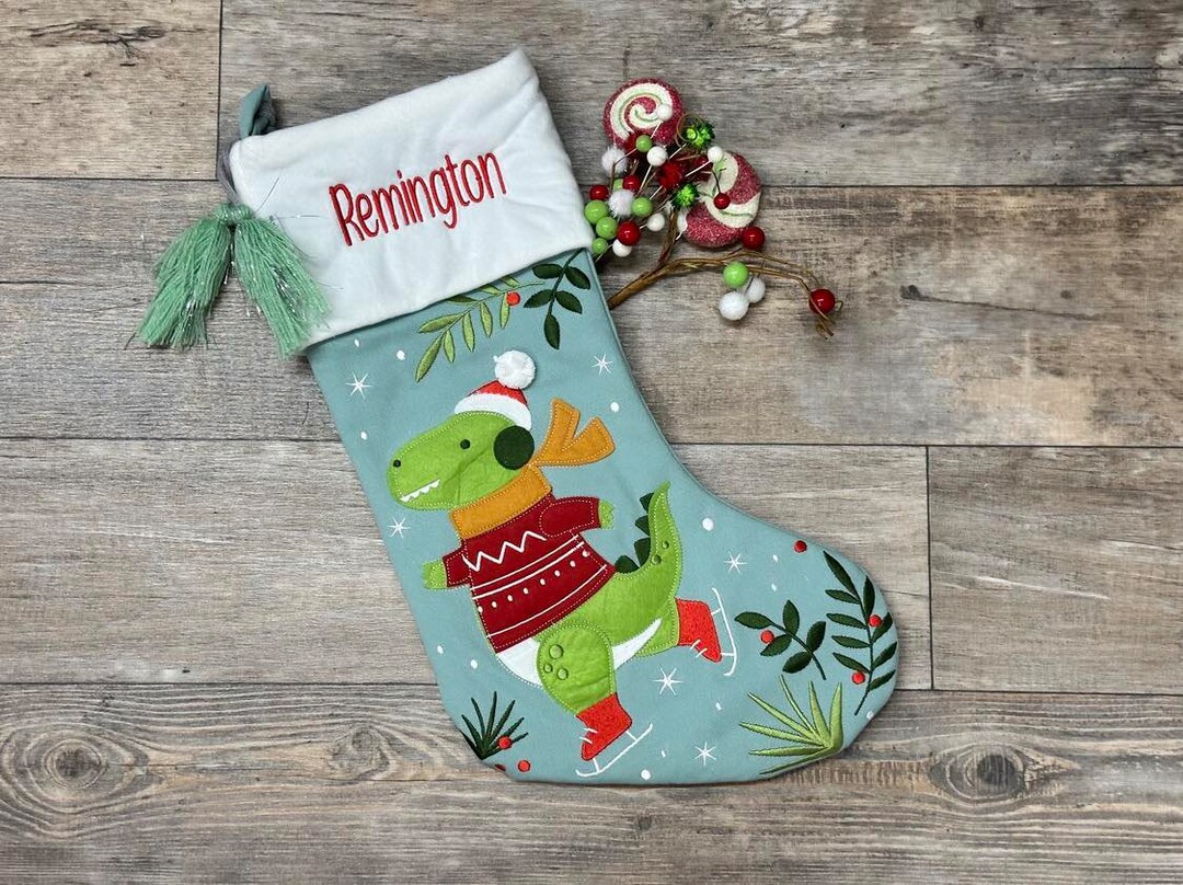 Personalized Kids Dinosaur Stocking, Stephen Joseph Christmas Stockings ...