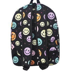 Large Smiley Face Backpack, Smiley School Bag, Girls Smile Backpack ...