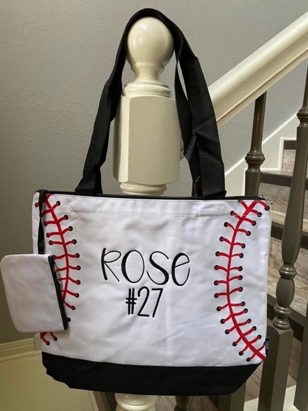 Baseball Tote Bag, Baseball Tote, Baseball Bag, Personalized Canvas ...