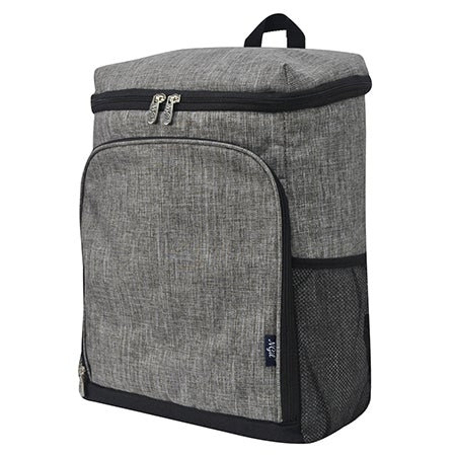 Monogrammed Solid Gray Backpack Cooler, Personalize Embroidered ...