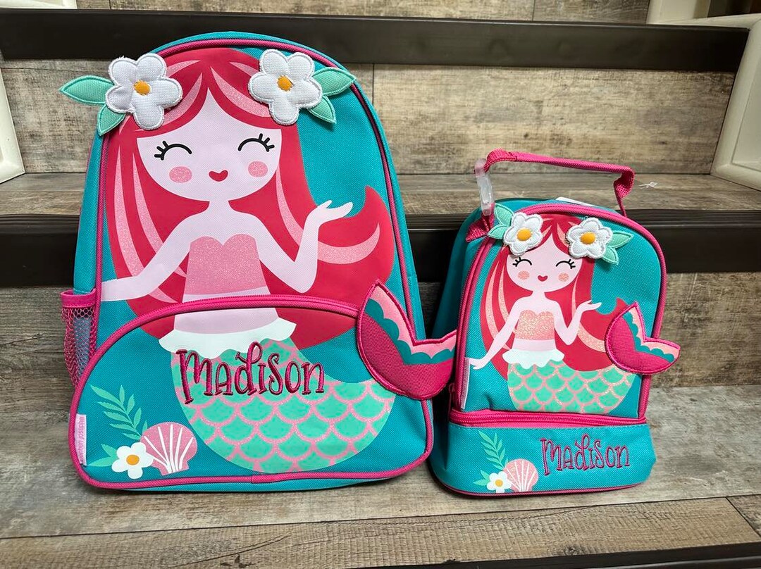 Mermaid Sidekick Backpack Lunchbox Set, Stephen Joseph Lunch Box, Personalized Lunchbox ...