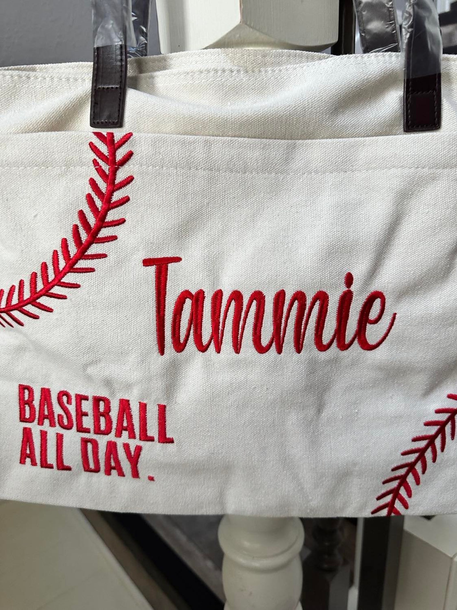 Embroidered Baseball Tote Bag, Baseball Mom Tote, Baseball Bag ...