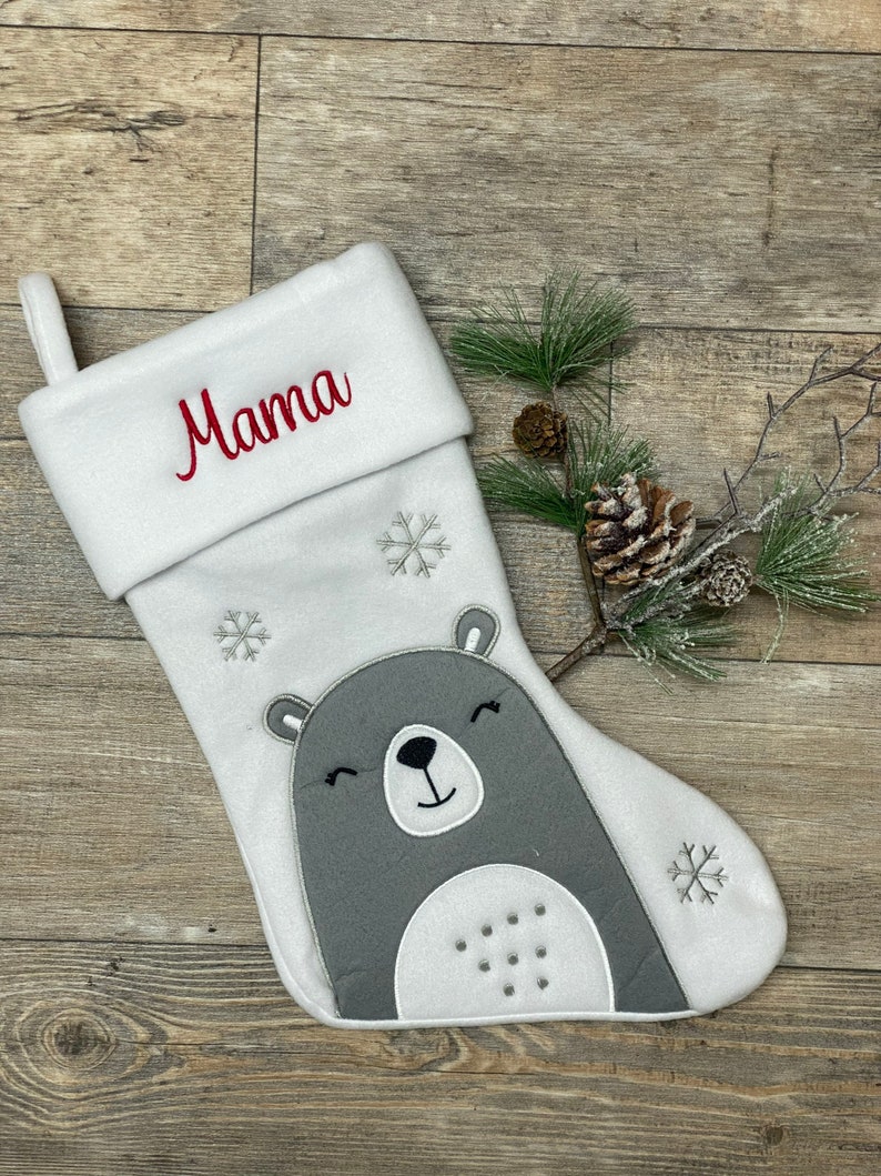 Personalize Woodland Christmas Stocking Embroider Stocking - Etsy