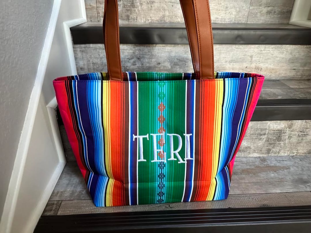 Serape Shoulder Tote Bag, Personalized Womens Serape Shoulder Tote Bag ...