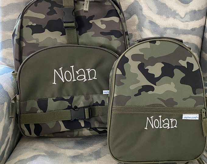 Stephen Joseph Allover Camo Backpack and Lunchbox Set | Etsy