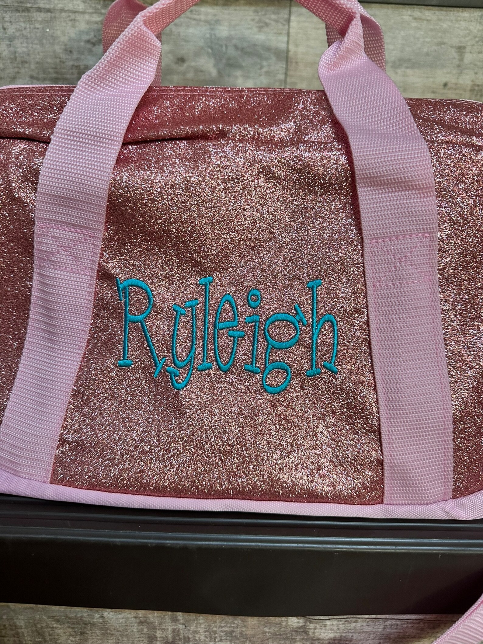Wildkin Pink Glitter Overnighter Duffel Bag, Personalized Pink Glitter ...