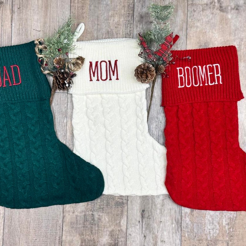 Red Chunky Knit Stocking - Etsy