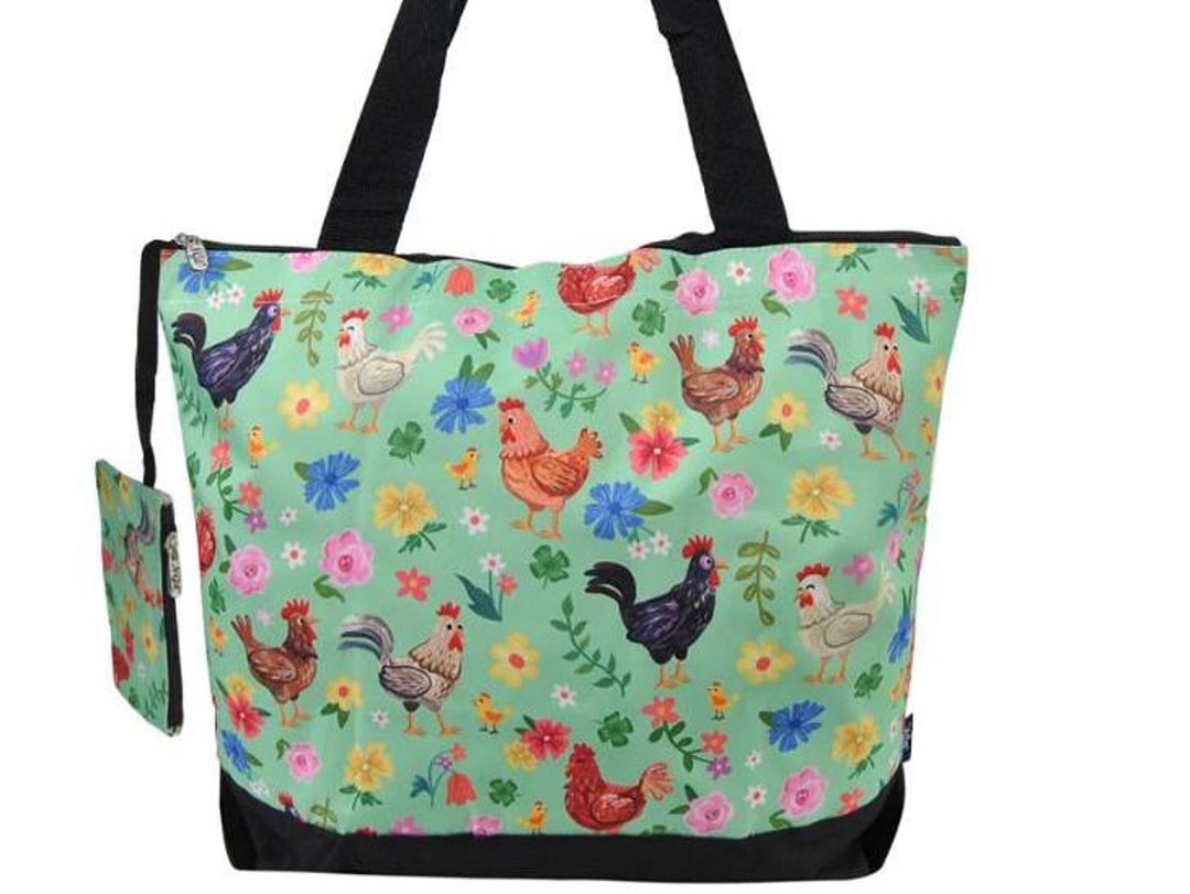 Personalized Embroidered NGIL 821 Chicken Tote, Zippered Shoulder Bag ...