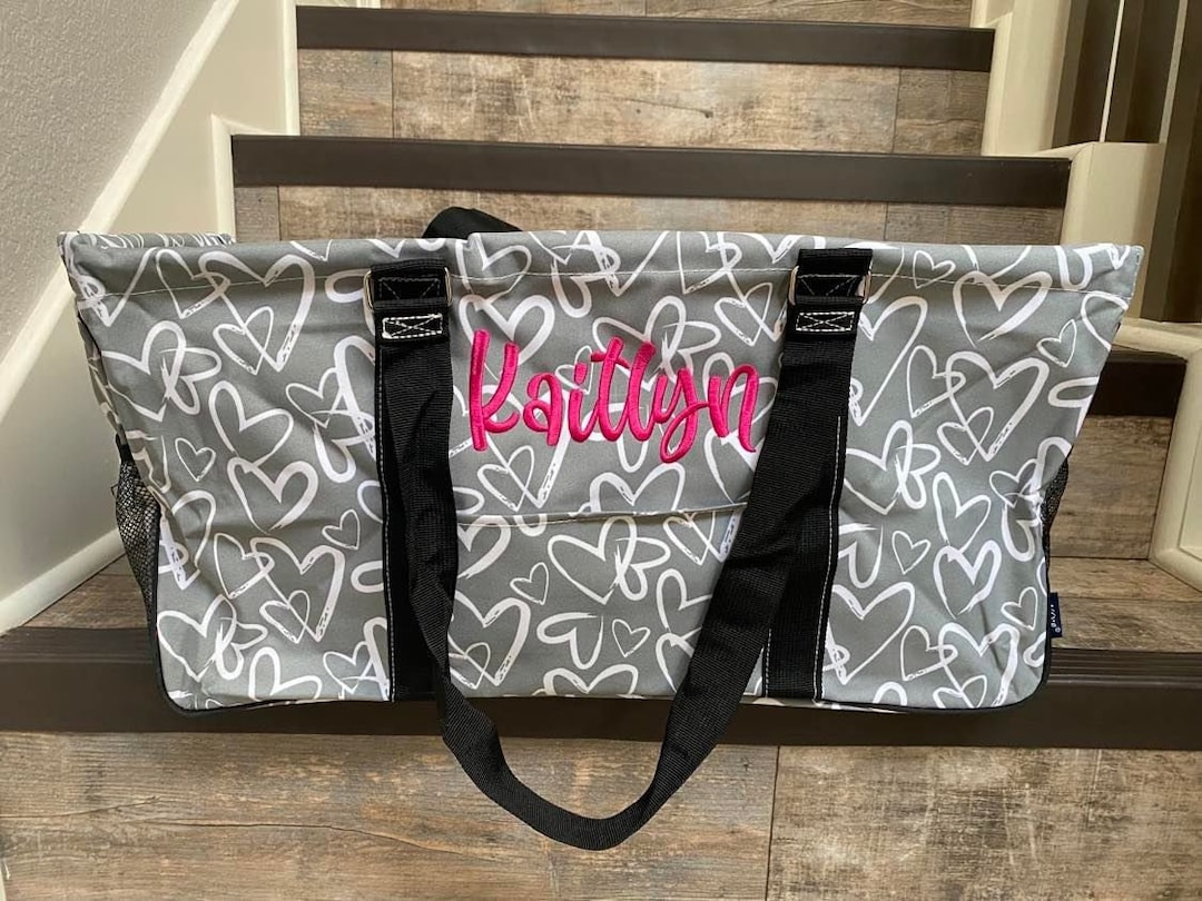 Monogrammed Collapsible Utility Tote, Collapsible Tote, Tailgate Tote ...