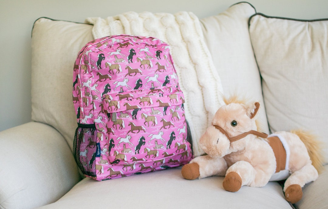 Wildkin 16 Inch Horses in Pink Backpack, Monogram Backpack ...