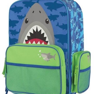 Boys Shark Suitcase Personalized Rolling Luggage for Boys | Etsy