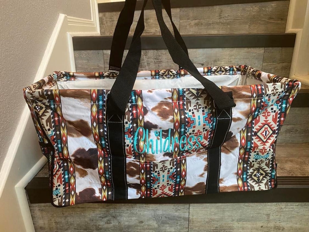 Monogrammed Collapsible Utility Tote, Collapsible Tote, Tailgate Tote ...