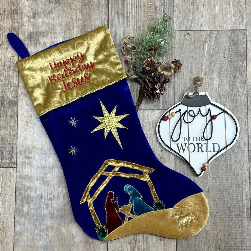 Knit Nativity Stocking - Etsy