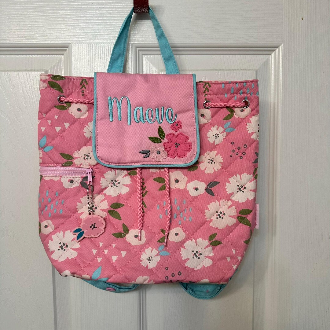 Quilted Backpack for Baby , Baby Pink Flower Backpack, Stephen Joseph ...