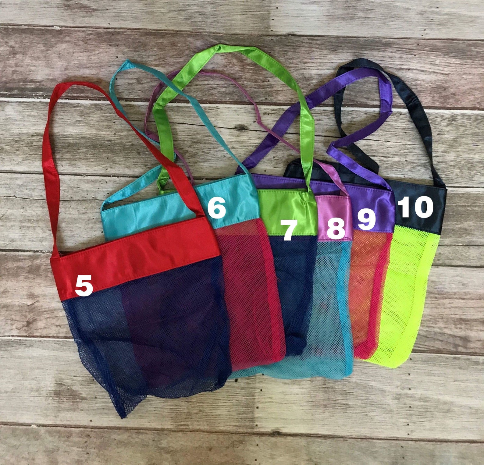 Embroidered Seashell Bag Personalized Mesh Sea Shell Bag - Etsy