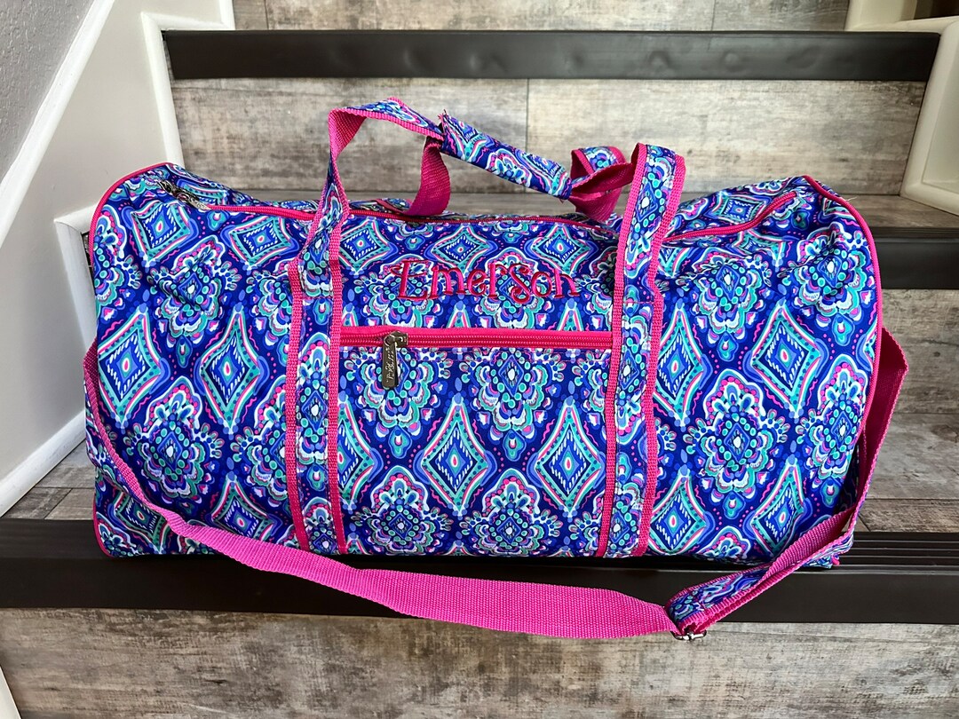 Girls Duffel Bag With Monogram, Personalized Duffel Bag, Monogram ...