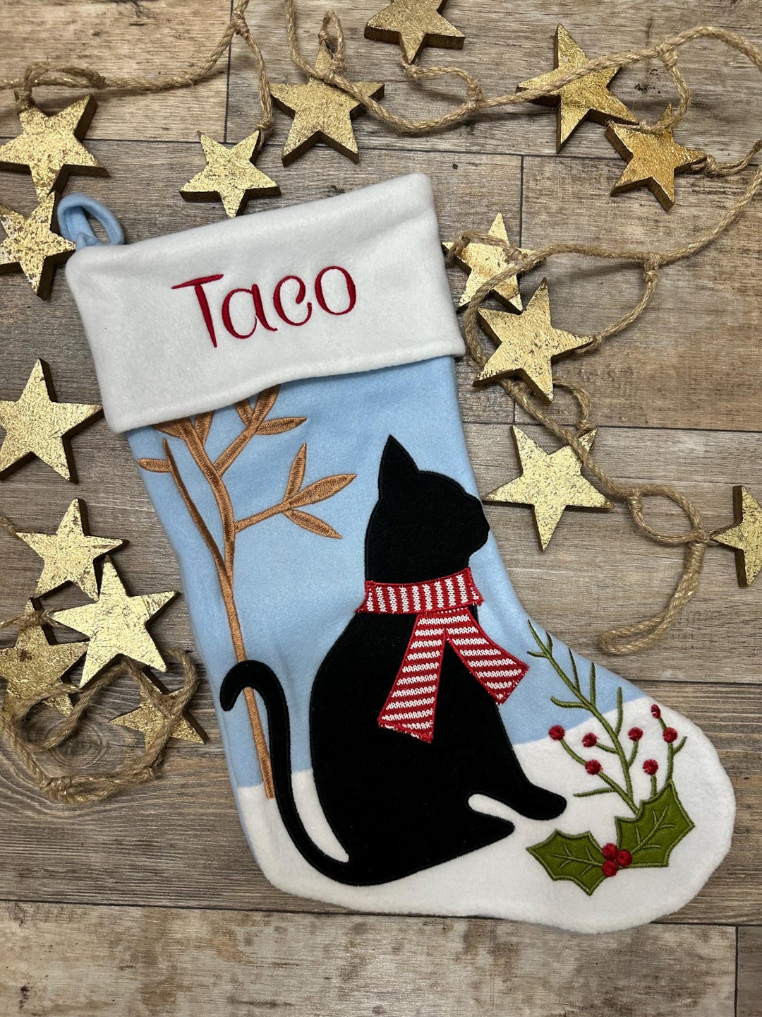 Pet Stocking, Cat Dog Stocking, Cat Dog Silhouette Stocking ...