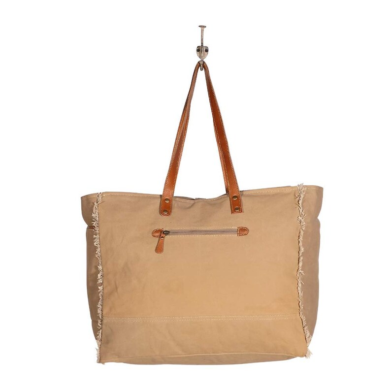 Gracious Canvas Rug Leather & Hairon Weekender Bag, Monogram Travel Bag ...