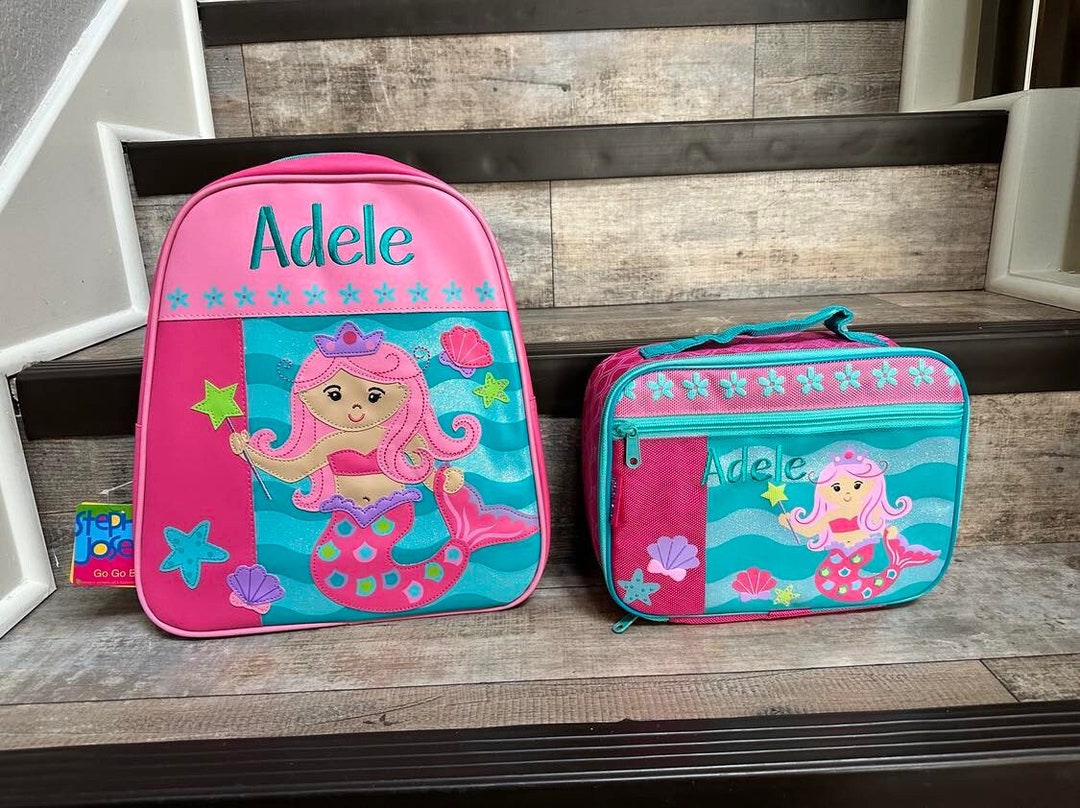 Personalized Mermaid Backpack Lunchbox Set, Mermaid Backpack, Mermaid ...