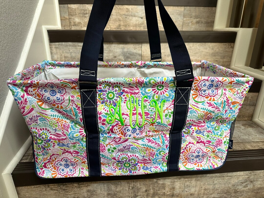 Monogrammed Collapsible Utility Tote, Collapsible Tote, Tailgate Tote ...