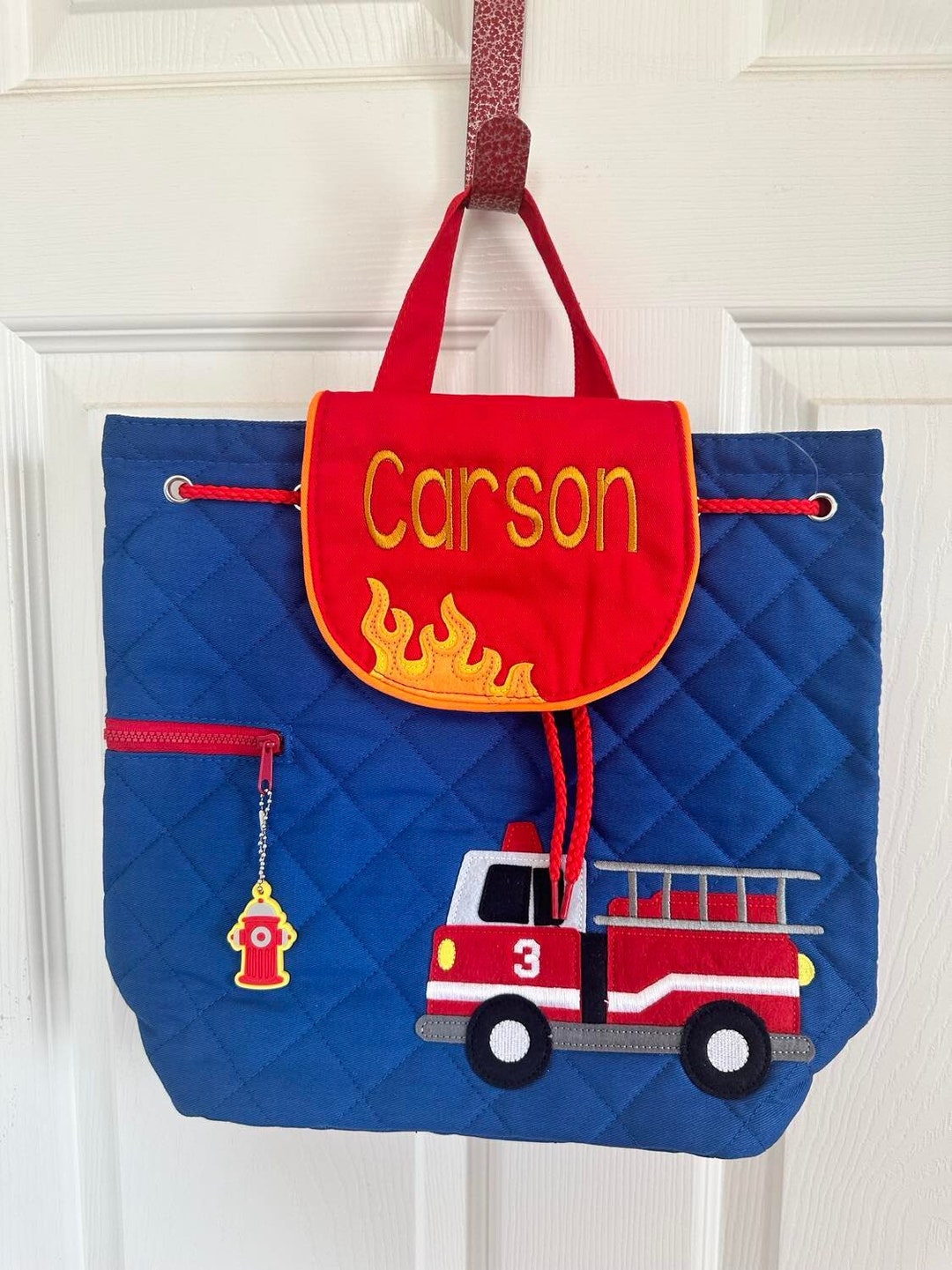 Personalize Quilted Fire Truck Backpack, Stephen Joseph Fire Truck ...