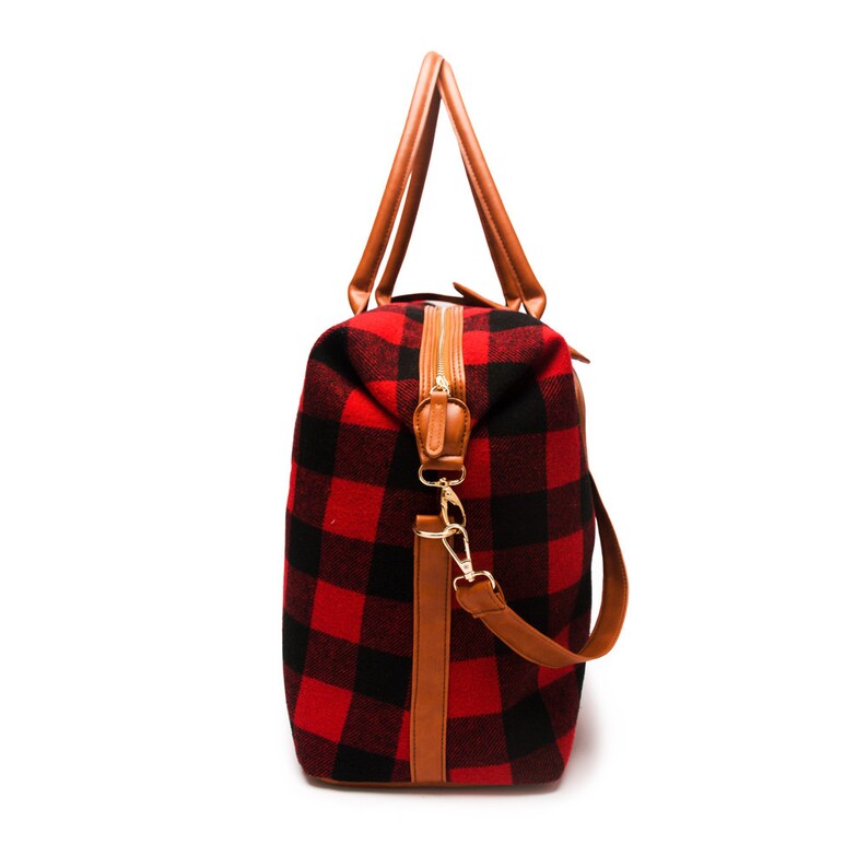 Red and Black Buffalo Plaid Tote Buffalo Plaid Weekender Bag - Etsy