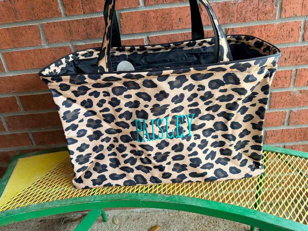 Personalized Embroidered Monogram Viv and Lou Wild Side Leopard ...