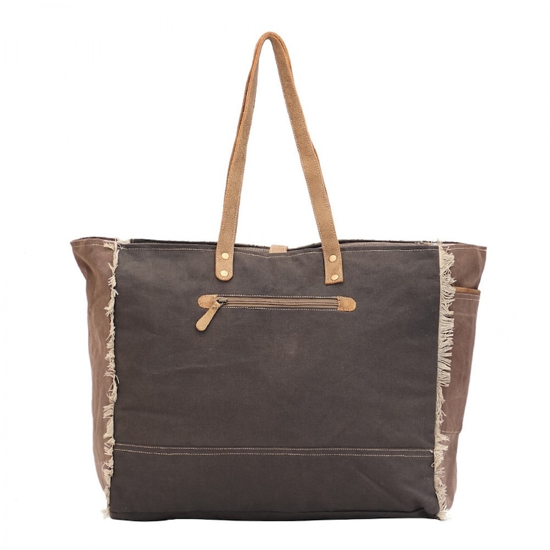 Floret Upcycle Canvas & Cowhide Weekender Bag Monogram Blue | Etsy